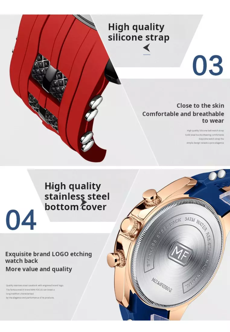 Buy OPCHIC Men's Sports Waterproof Large Dial Luminous Quartz Watch ...