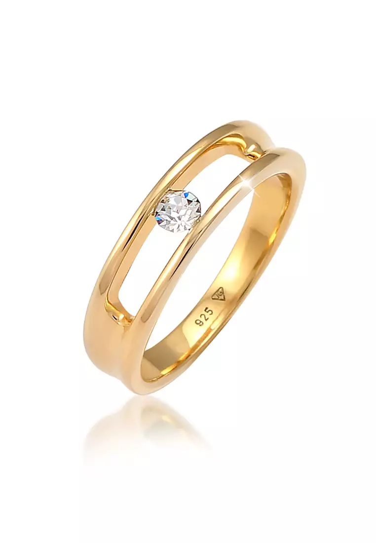 Buy ELLI GERMANY Ring Solitary Crystals Gold Online | ZALORA Malaysia