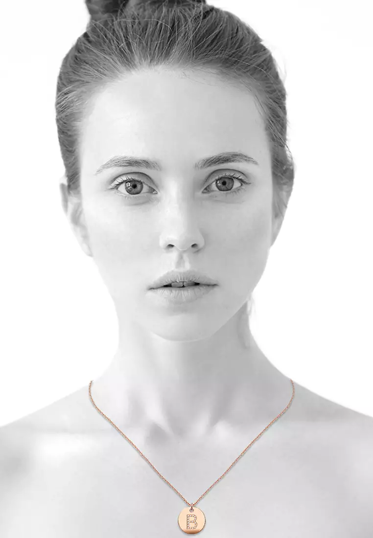 Buy Bullion Gold Initials Fabulous Alphabet Letter Necklace Rose Gold ...