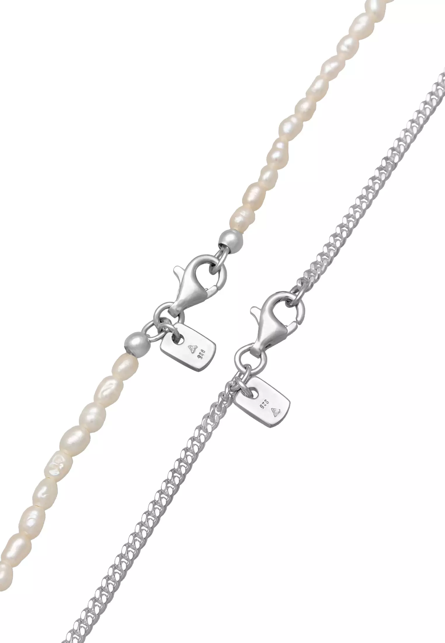 Buy Kuzzoi Men's Silver Pearl and Curb Chain Choker Set 2026 Online ...