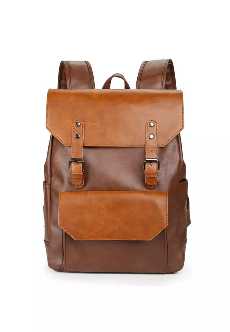 Lara Unisex Vintage Faux Leather Magnetic Button Belt Buckle Flap ...