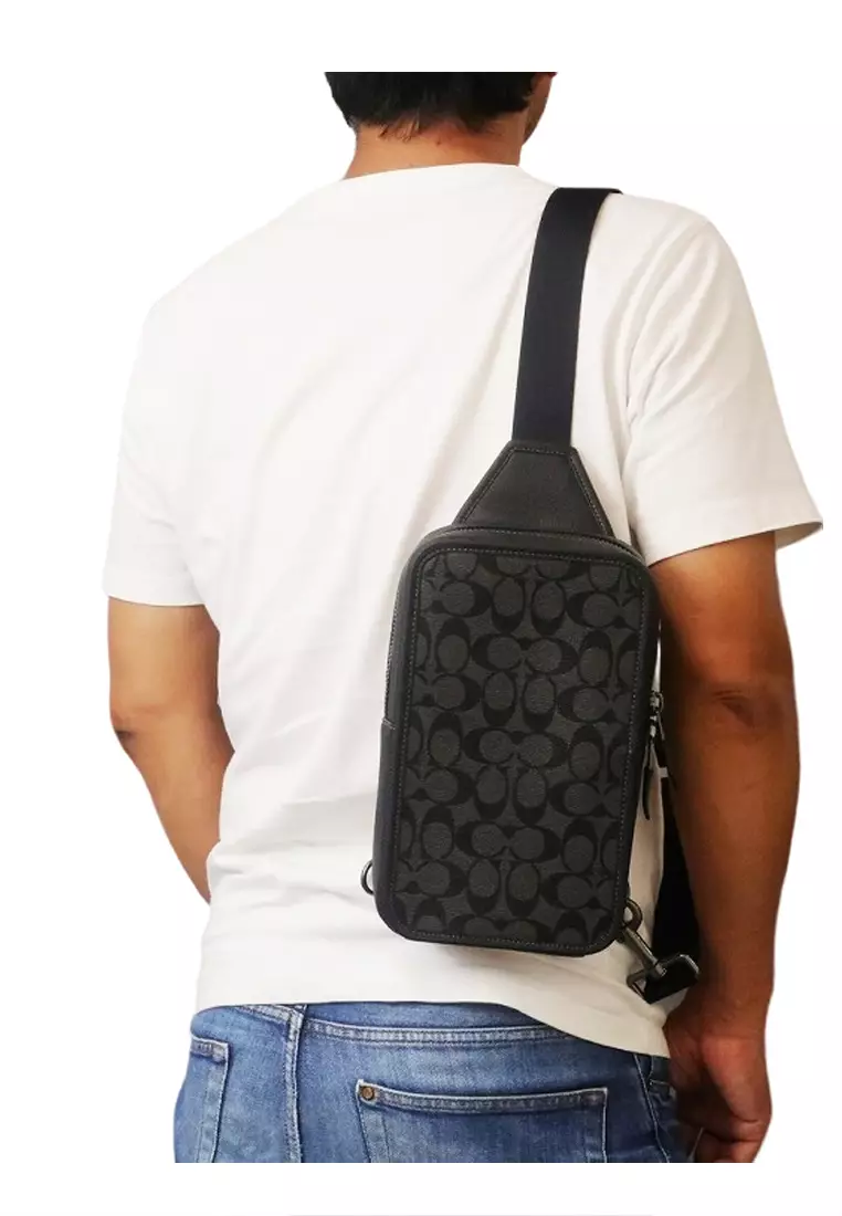 Buy Coach Coach Sullivan Pack In Signature Canvas - Black 2024 Online ...