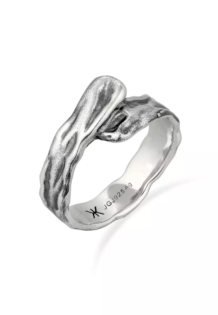 Buy Kuzzoi Ring Men Wrap Hammered Oxid 2026 Online | ZALORA