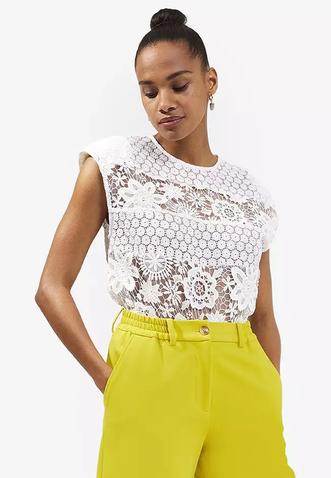 French Connection Ixi Lace Shoulder Pad Top 2025 | Buy French ...
