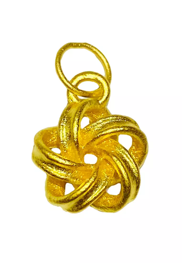 Buy LITZ [SPECIAL] LITZ 999 (24K) Gold Flower Pendant with Stainless ...