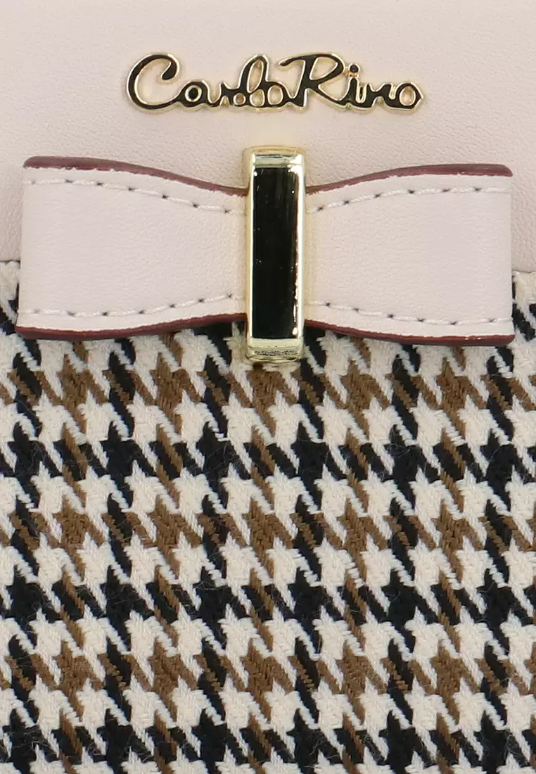 Buy Carlo Rino Tilly Bow Zip Around Wallet - Beige 2025 Online | ZALORA