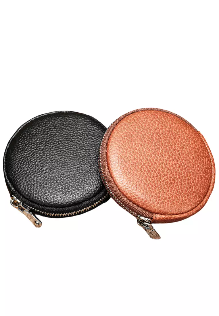 Buy Lara Genuine Leather Coin Purse, Women's Small Mini Cowhide Zipper ...