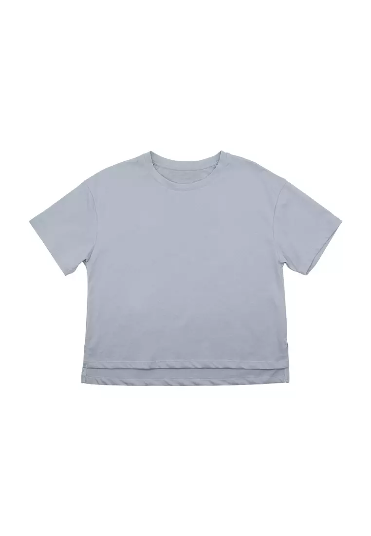 Buy POP Shop Ladie's High-Low Semi Cropped Boxy T-Shirt - Silver Sconce ...