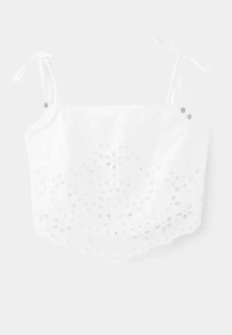 Buy Mango Embroidered Open-Work Top 2026 Online | ZALORA