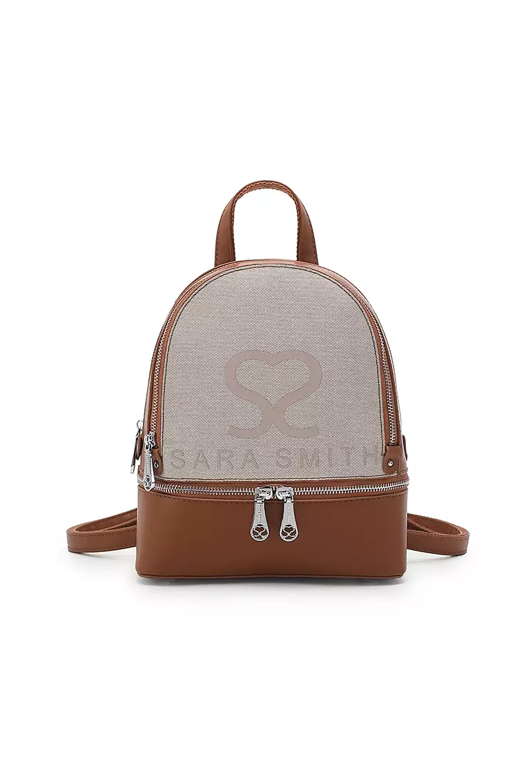 Buy Sara Smith Women's Logo Backpack - Coffee 2025 Online | ZALORA