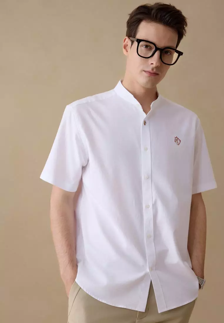 Buy G2000 G2000 Wrinkle Free Oxford Stand Collar Smart Fit Short Sleeve ...