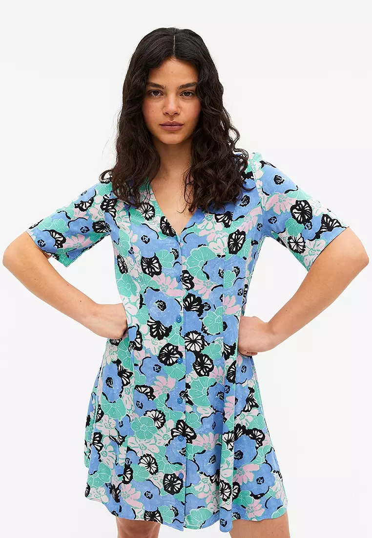 Buy Monki Mini V Neck Dress 2024 Online Zalora