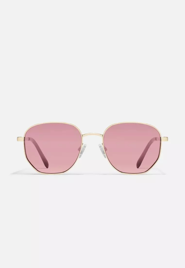 Buy QUAY QUAY Big Time Sunglasses - Gold/Peony 2025 Online | ZALORA ...