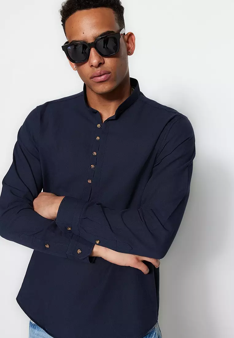 Trendyol Judge Collar Half Buttoned Shirt 2025 | Buy Trendyol Online ...