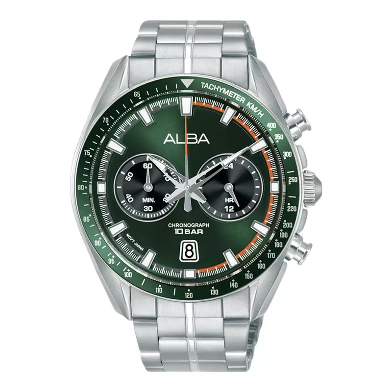 Jual Alba Jam Tangan Pria Alba Signa A4B019X1 Chronograph Men Green ...