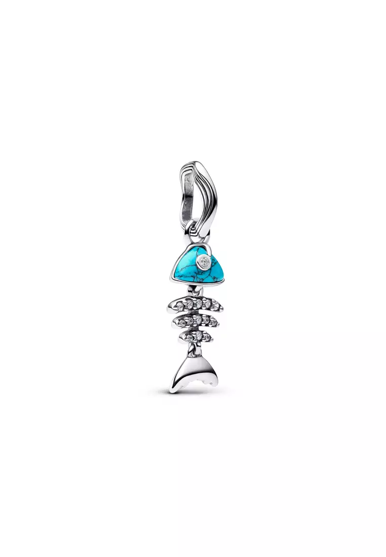Buy PANDORA Pandora Turquoise-colored Fishbone Dangle Charm Online ...