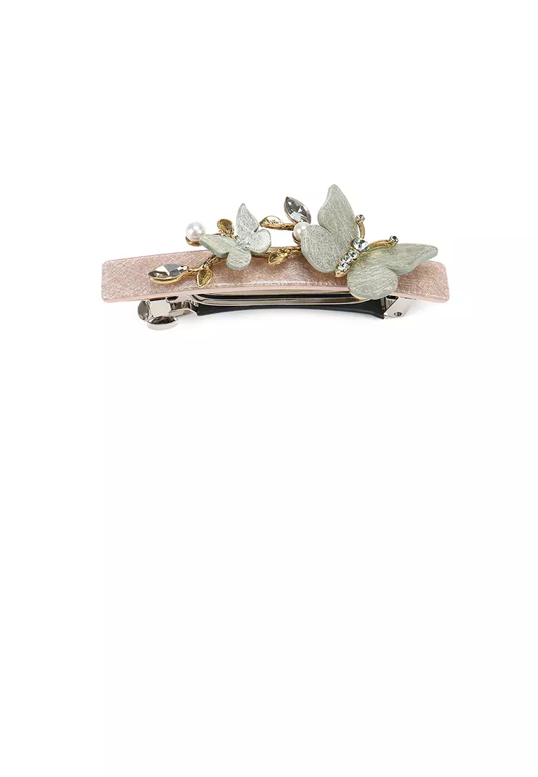 Mooclife Elegant Green Butterfly Hair Slide With Cubic Zirconia 2025 ...