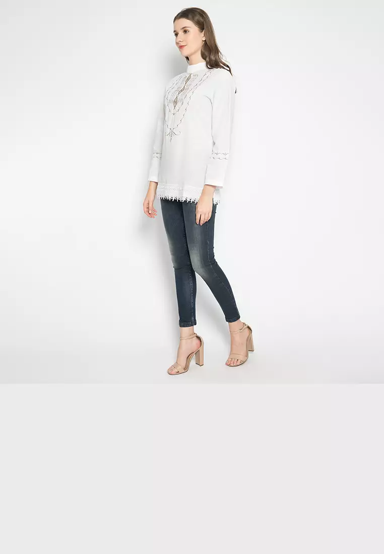 Jual LGS LGS - Baju Muslim Wanita - Lengan Panjang - Putih - LLSH.386 ...