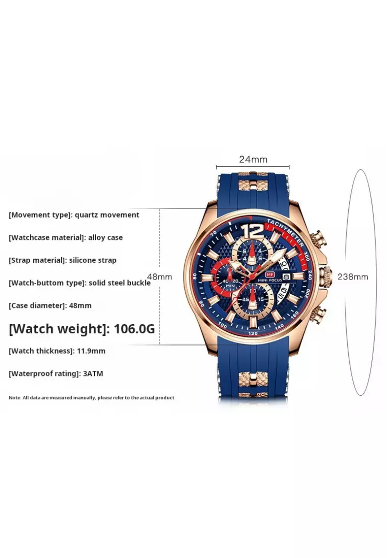 Buy OPCHIC Men's Sports Waterproof Large Dial Luminous Quartz Watch ...