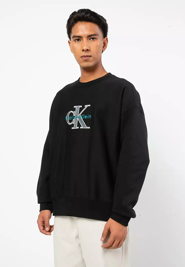 Buy Calvin Klein Premium Tri-color Monologo Cotton Sweatshirt - Calvin ...