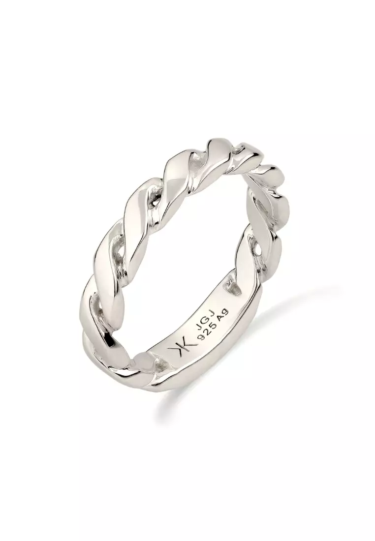 Buy Kuzzoi Men's Silver Twisted Band Ring 2026 Online | ZALORA