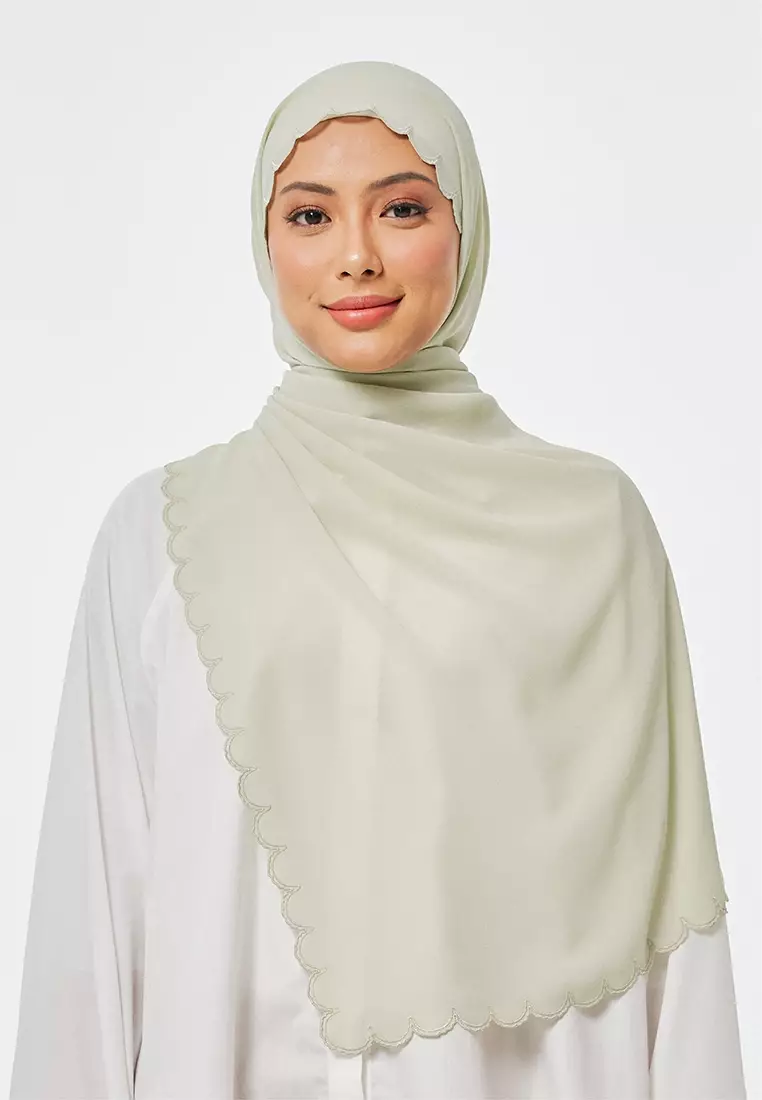Buy UMMA Sulam Delima Scarf in Tender Green Online | ZALORA Malaysia