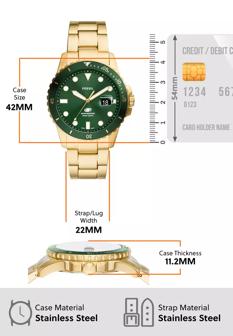 Buy Fossil Fossil Blue Dive Watch FS6030 2025 Online | ZALORA