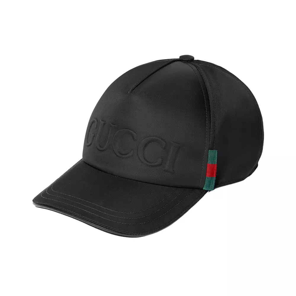 Jual Gucci Gucci Embossed Logo Web Loop Nylon Baseball Hat Black ...
