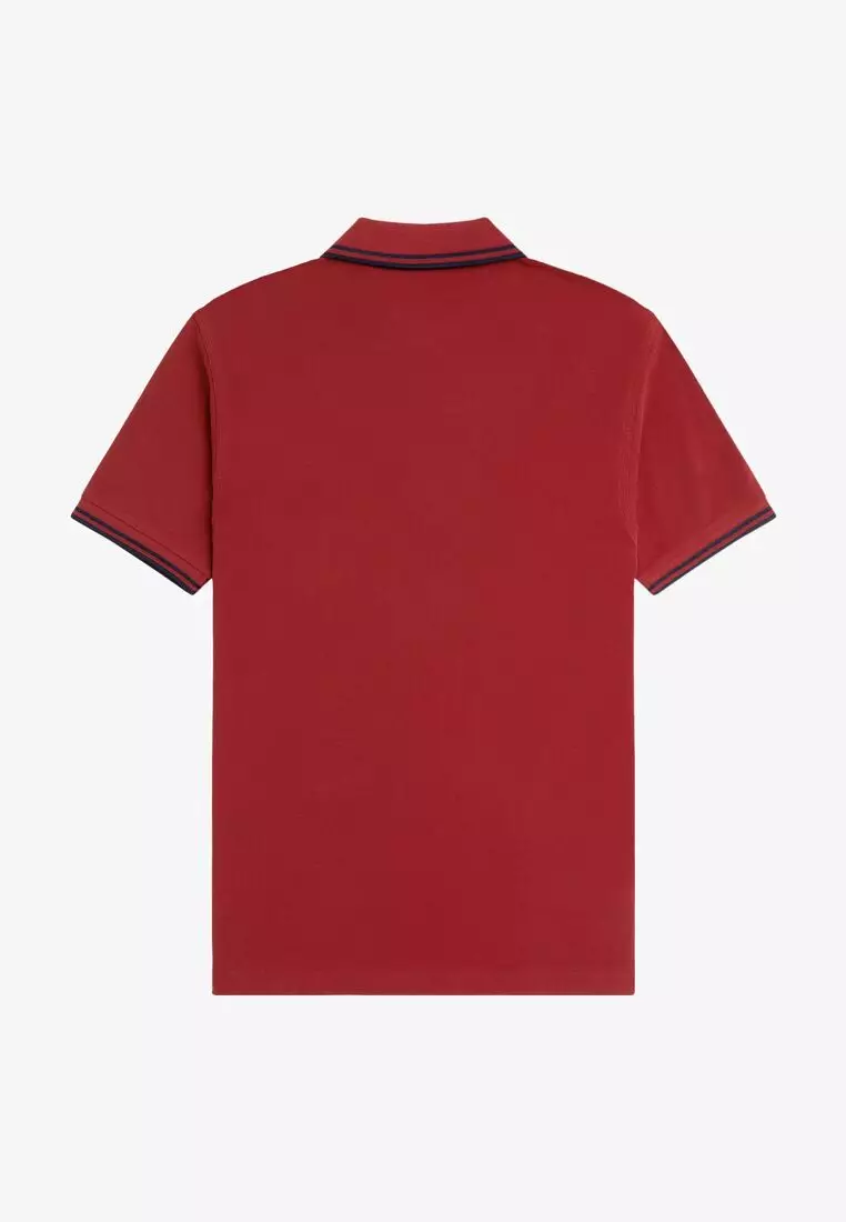 Buy Fred Perry Fred Perry M3600 Twin Tipped Fred Perry Shirt (Burnt Red / Navy / Navy) Online ...