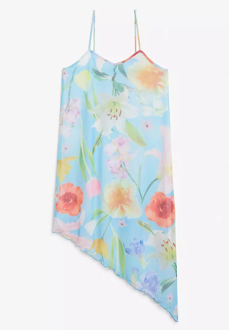 Monki Asymmetric Mesh Slip Dress 2025 | Buy Monki Online | ZALORA Hong Kong