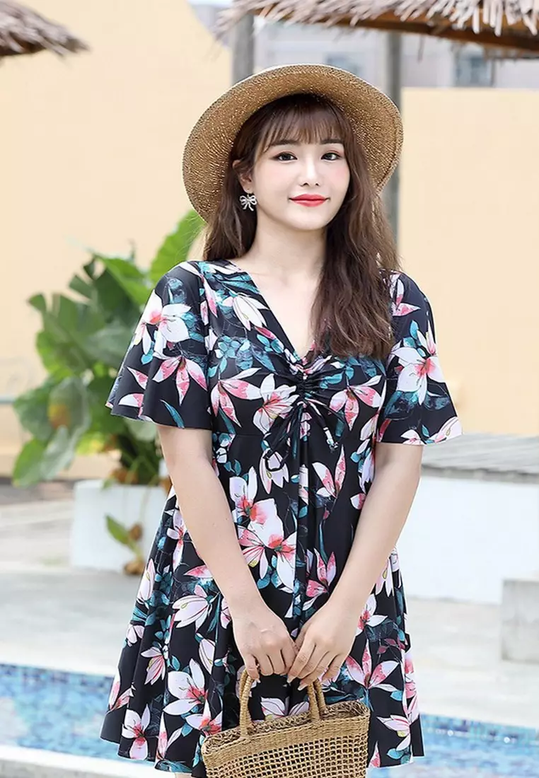 Buy LYCKA LMN8024 Korean Lady One Piece Swimwear Red 2025 Online ...