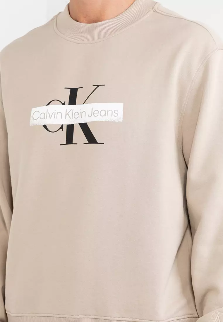Buy Calvin Klein Monologo Stencil Crew Neck Sweatshirt Calvin Klein