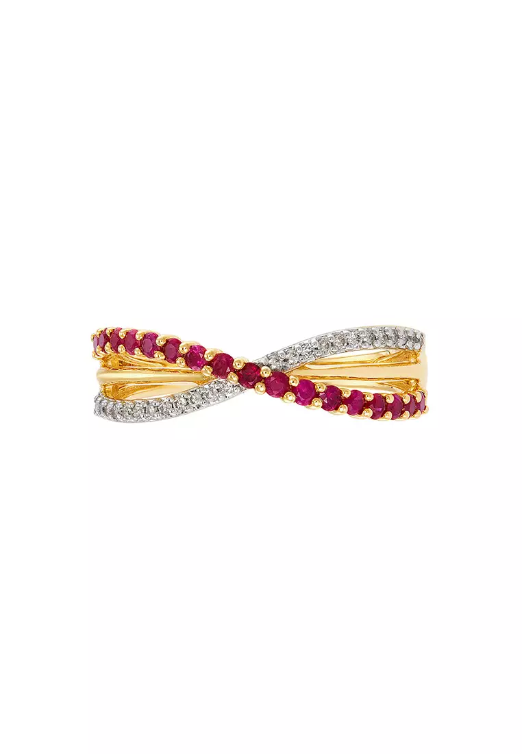 Buy HABIB HABIB Ruby and Diamond Ring in 375/9K Yellow Gold 271001124 ...