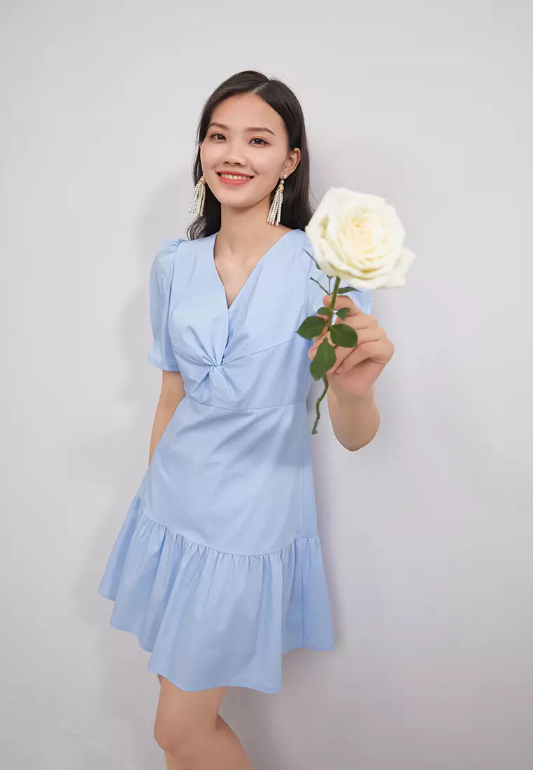 Buy Hopeshow Short Sleeve Ruched Torso Mini Dress 2025 Online | ZALORA ...