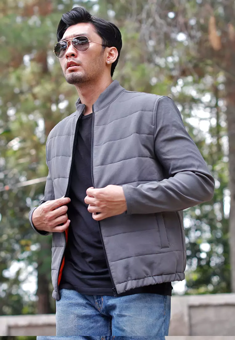 Jual Oxcon Oxcon Light Padded Jacket 2way Nylon stretch Dark Grey ...