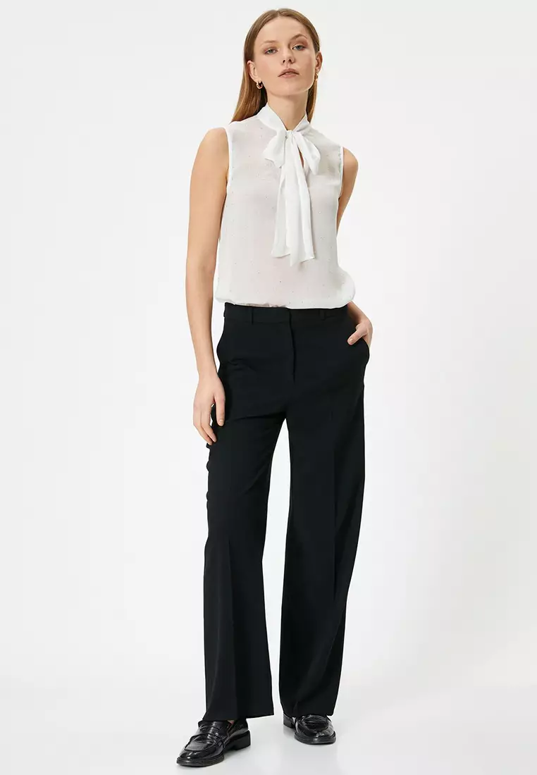 Buy KOTON Scarf Collar Blouse with Stones Detail 2025 Online | ZALORA