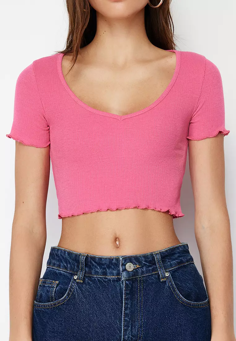 Buy Trendyol Rib Crop Top 2024 Online Zalora Philippines