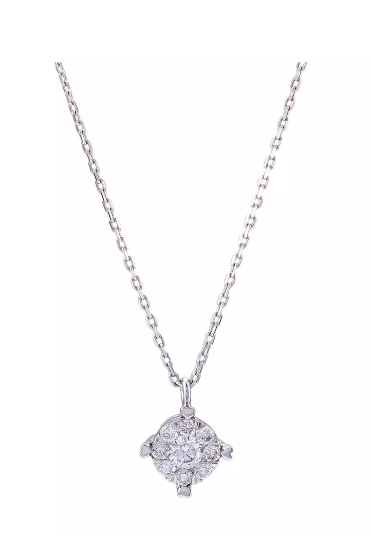 Buy LITZ [ Free Necklace ] LITZ 18K White Gold Diamond Key Pendant YF ...