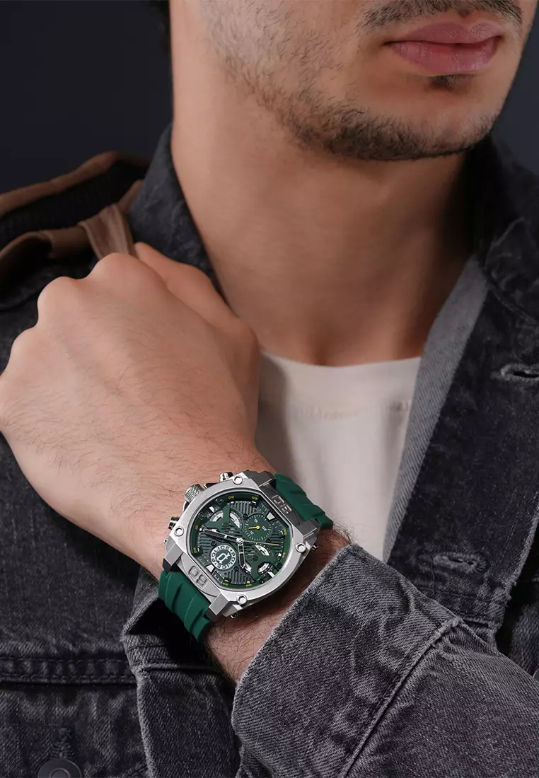 Buy POLICE Police Norwood Green Rubber Analog Quartz Watch For Men ...