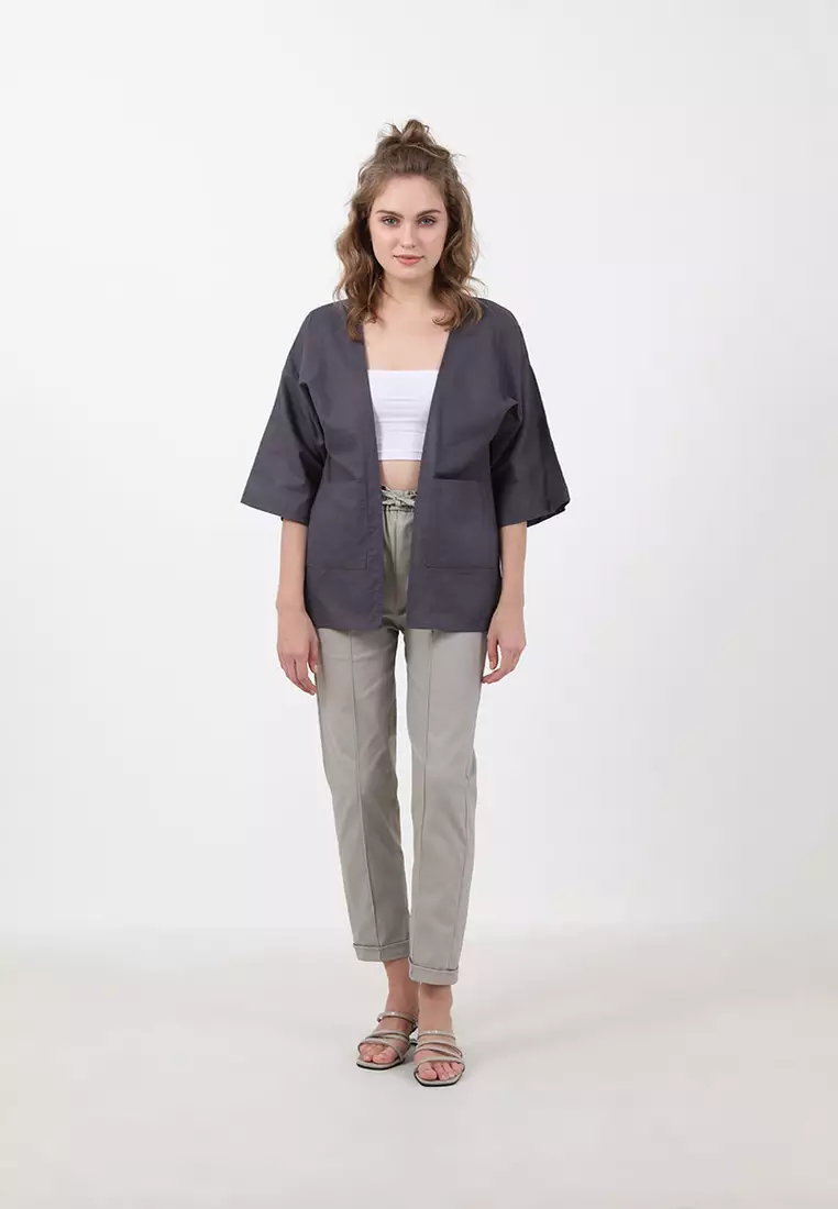Jual Berrybenka Label Sofia Helena Basic Outer Dark Grey Original 2024 ...