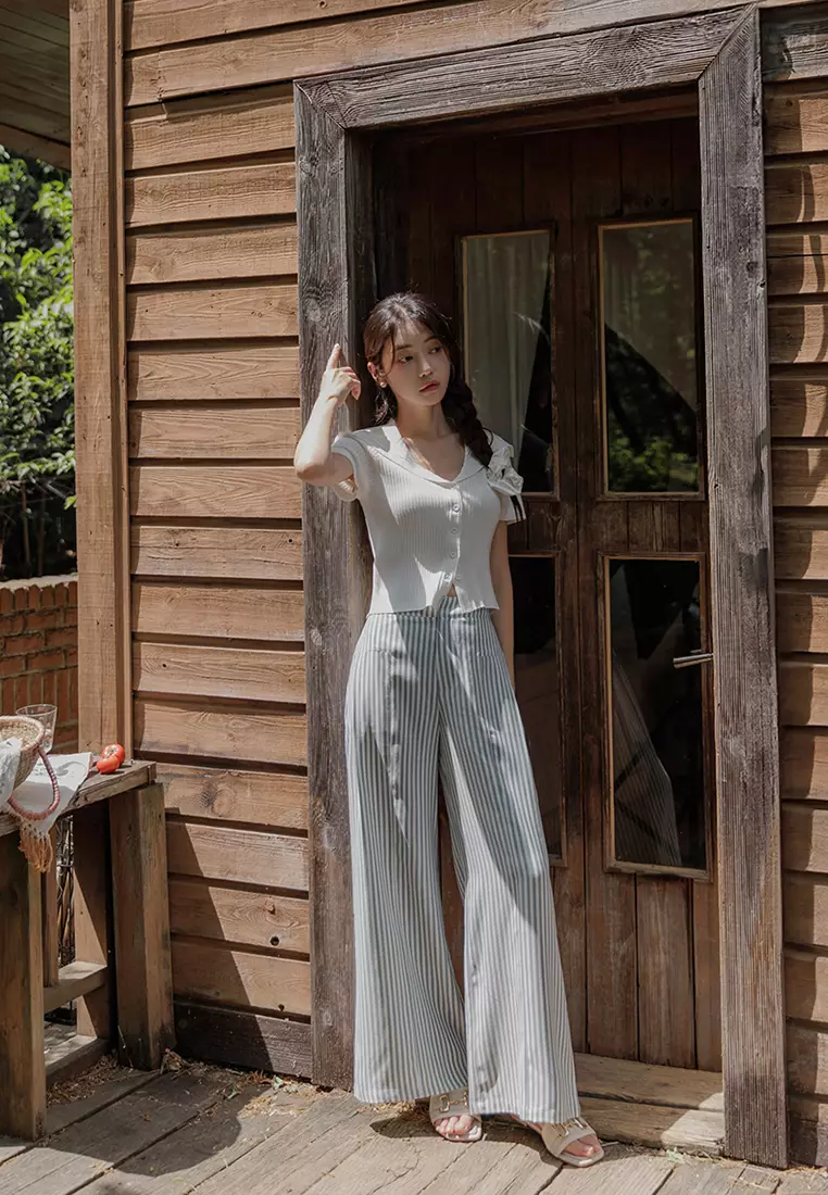 Buy AIR SPACE Boat Neck Collar Top Online | ZALORA Malaysia