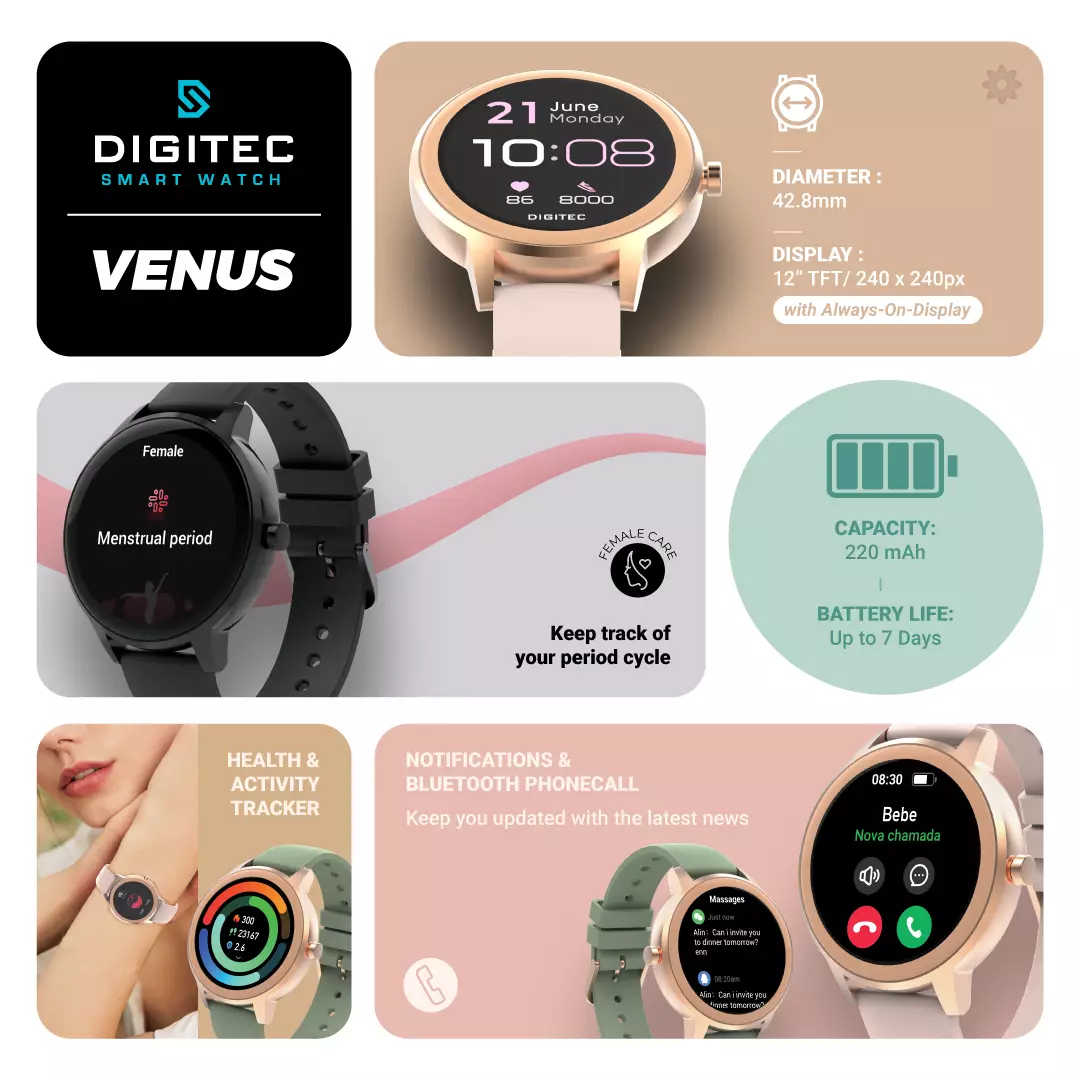 Jual Digitec Smart Watch Jam Tangan Smartwatch Digitec VENUS Original ...
