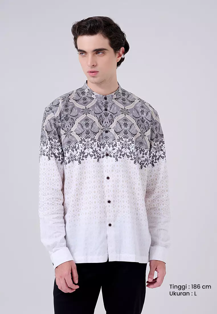 Jual Manzone MANZONE - Kemeja Batik Shanghai Lengan Panjang Pria ...
