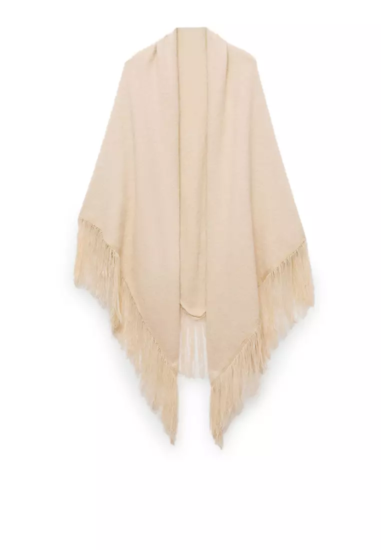 Buy Mango Knitted Shawl with Fringed Ends Online | ZALORA Malaysia
