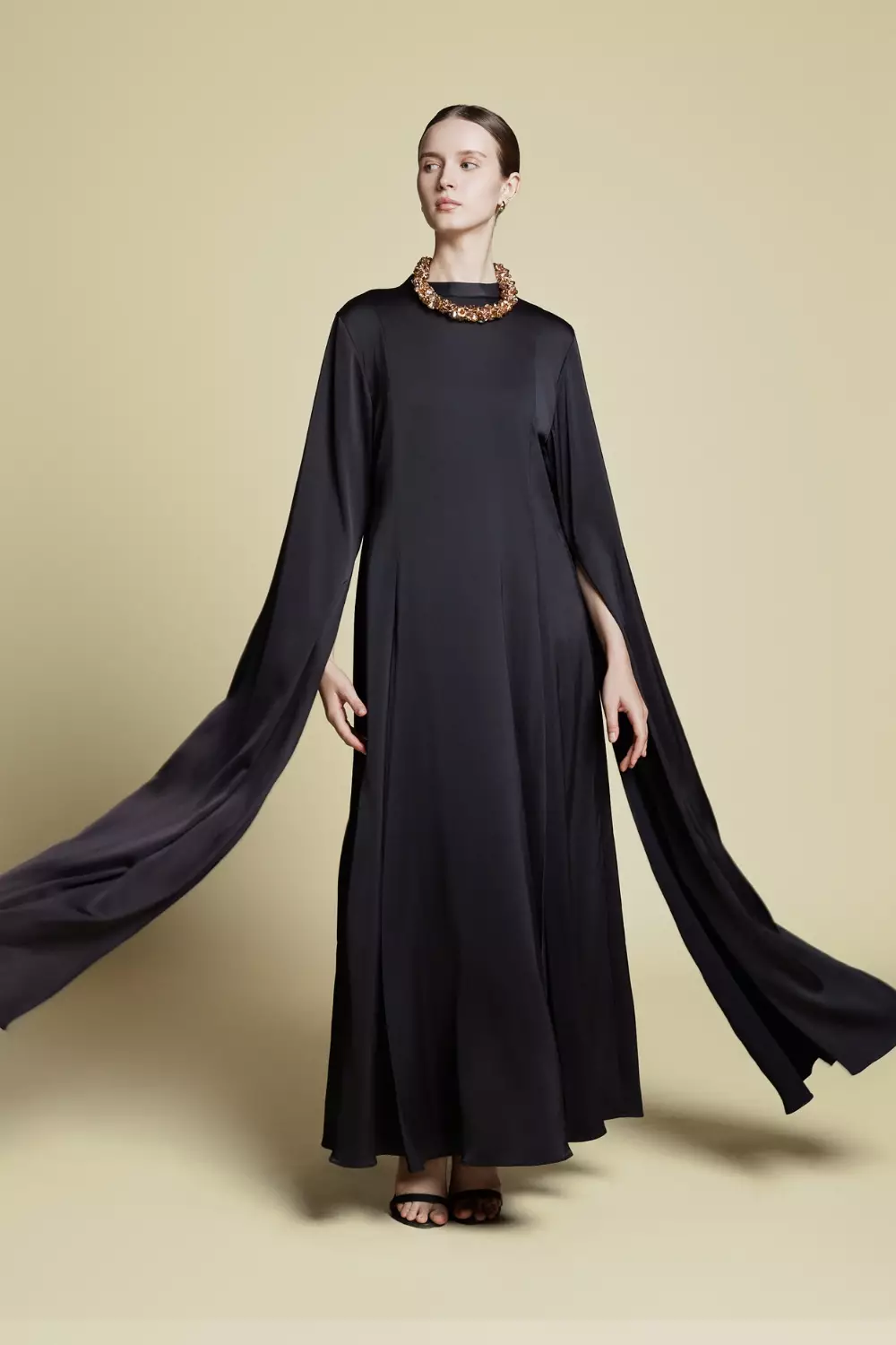 Jual Demure & Co DEMURE&CO - Demure Long Sleeve Royale Kaftan Dress Jet ...