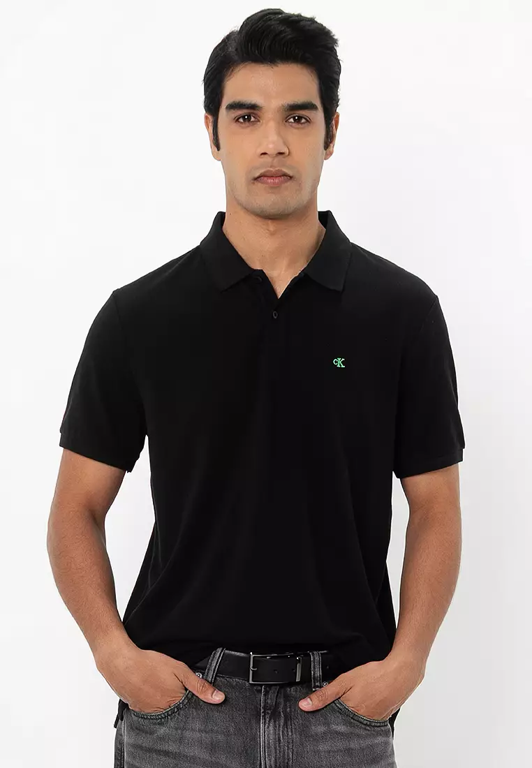 Buy Calvin Klein Monogram Pique Polo Shirt - Calvin Klein Jeans 2025 ...