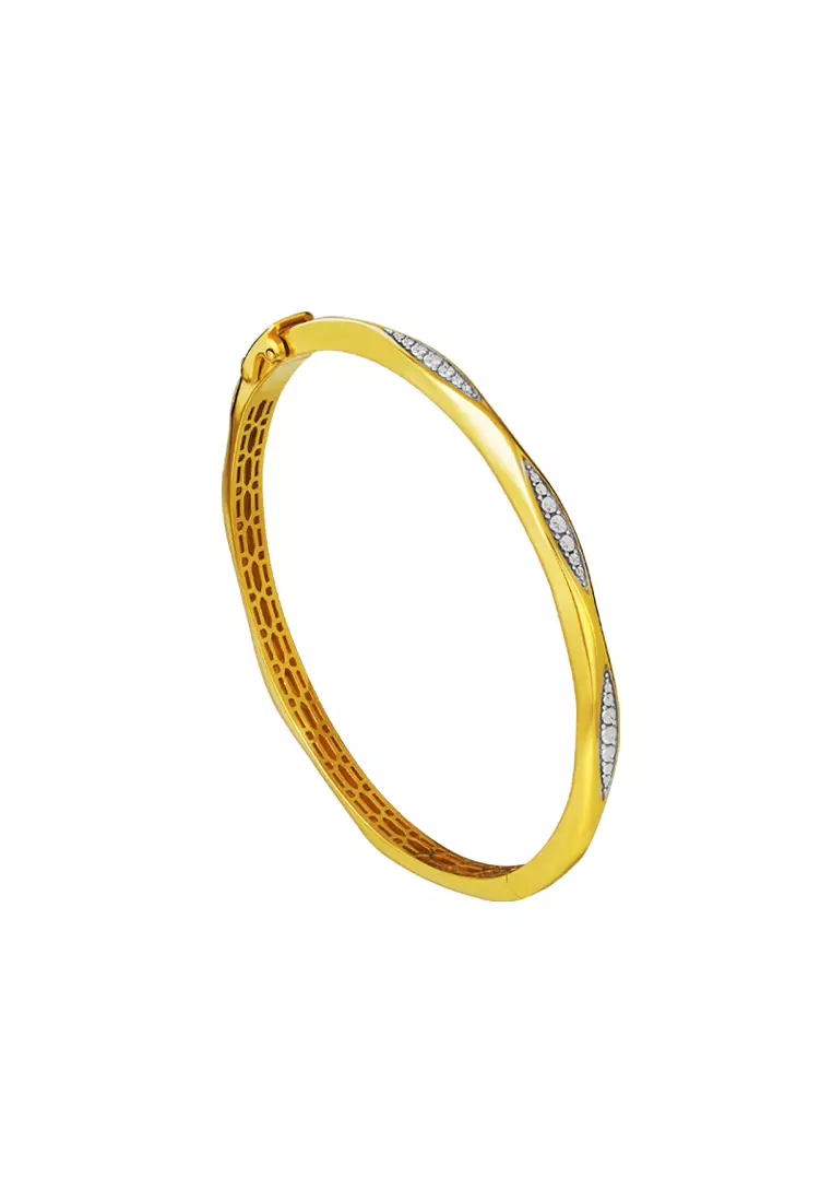 Buy TOMEI TOMEI Diamond Cut Collection Bangle, Yellow Gold 916 2026 ...