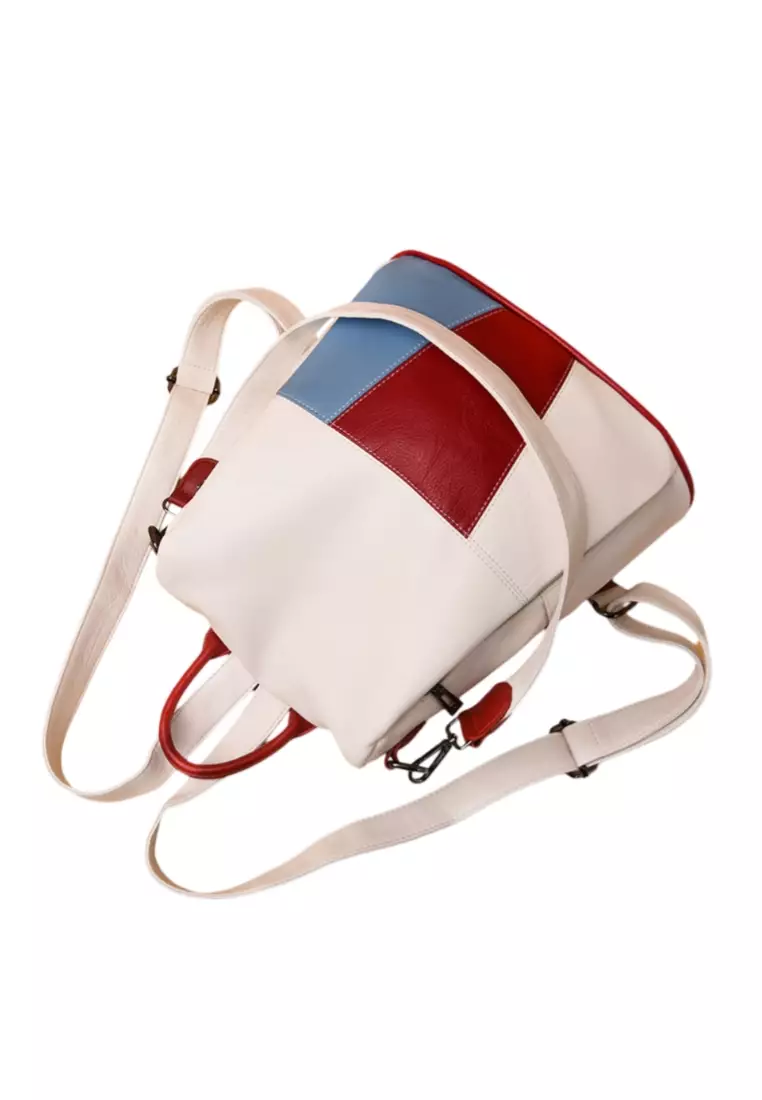 Buy ZITIQUE Brand New Artificial Leather Color Matching Backpack Online ...