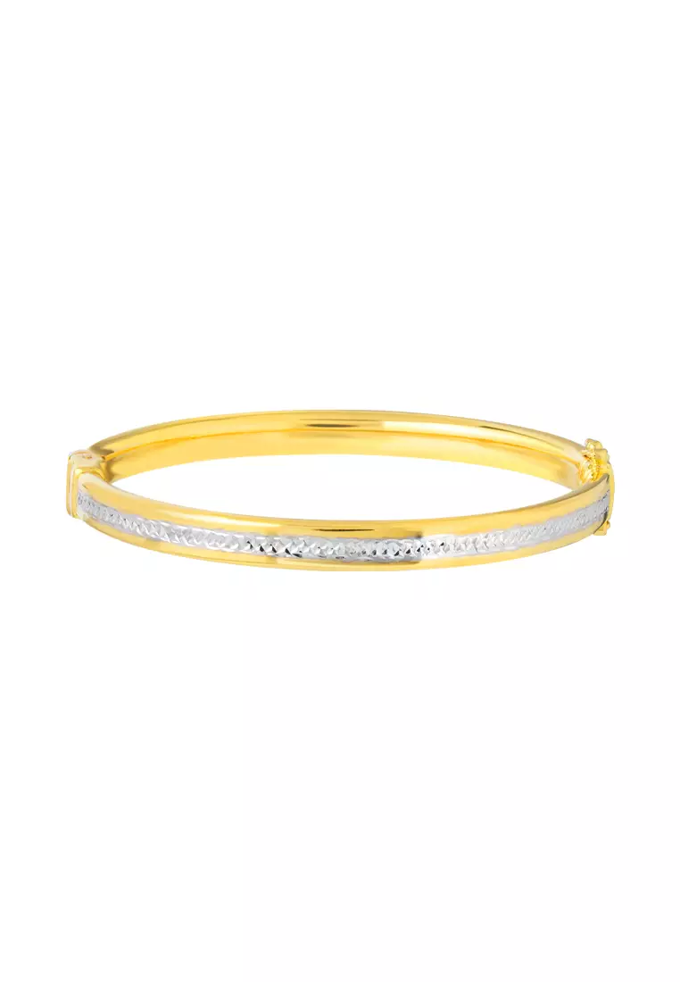 Buy TOMEI TOMEI Dual-Tone Simplicity Bangle, Yellow Gold 916 2025 ...