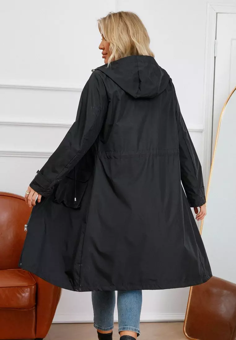 Buy HAPPY FRIDAYS Extended-length Hood Trench Coat AD-FL220 2026 Online ...